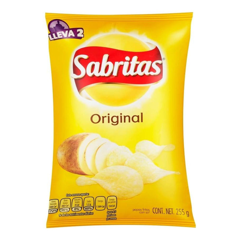 Botana Papas Sabritas Original Sal Mega Bolsa Gigante 255g – Eurotruck ...